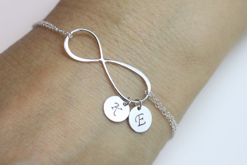 Initial Infinity Bracelet . Two Initials Bracelet .sterling | Etsy
