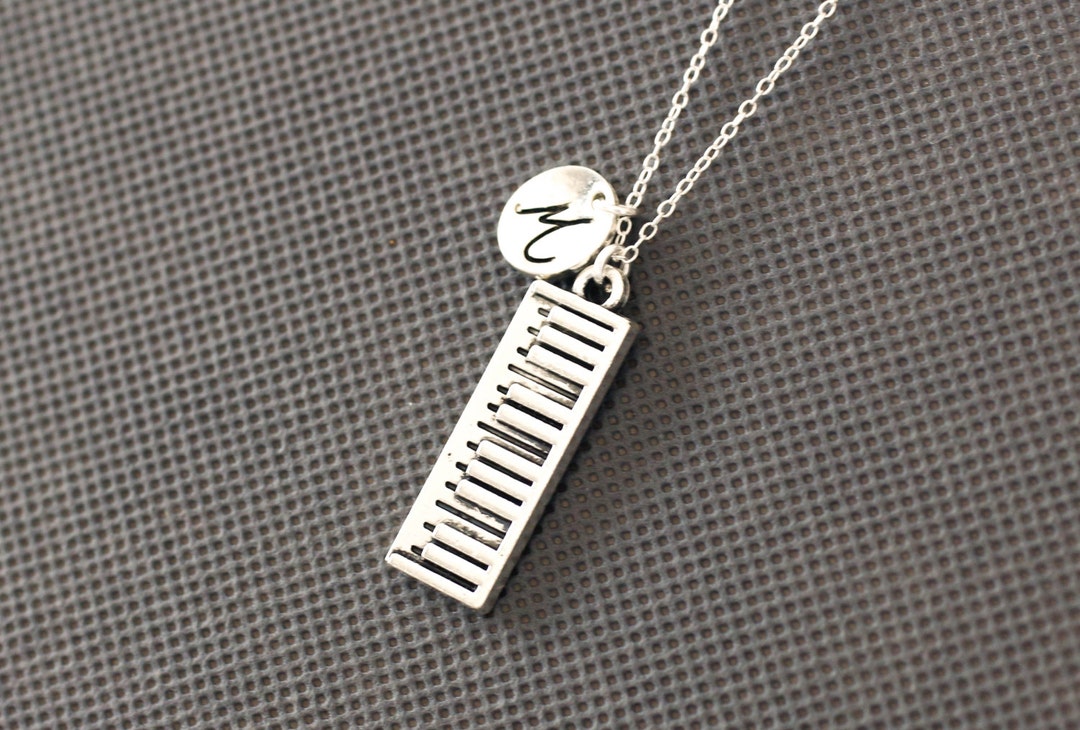 Electronic Keyboard Necklace. Initial Piano Keys Charm Necklace ...