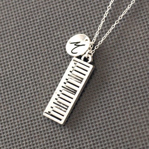 Electronic Keyboard Necklace. Initial Piano Keys Charm Necklace ...