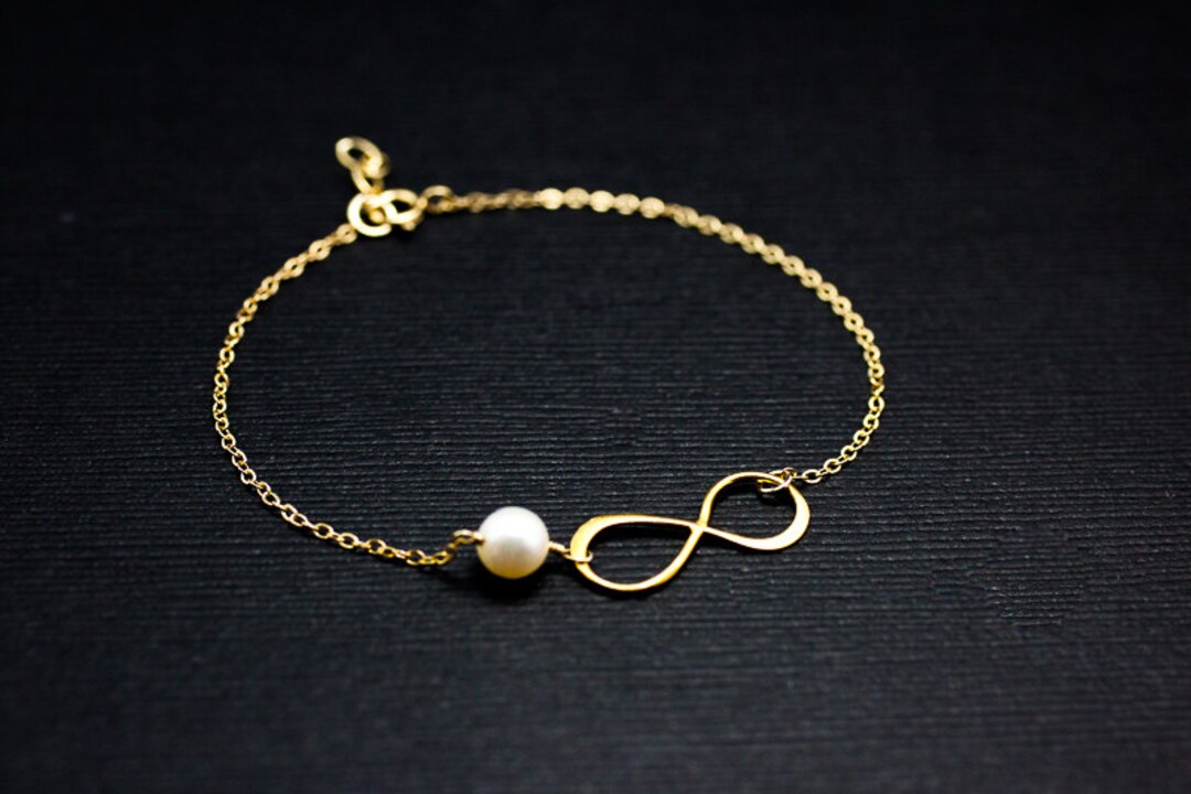 Infinity Bracelet.gold Filled Birthstone Jewelry. Genuine Freshwater ...