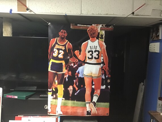 Huge 43x30 Larry Bird Vinyl Banner Poster Magic Johnson | Etsy