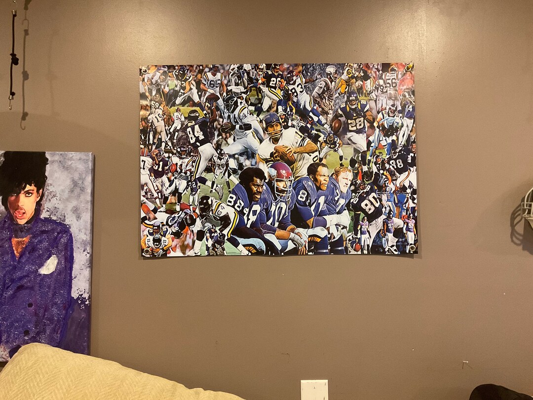All Weather 32x22apx Minnesota VIKINGS Vinyl Banner POSTER Randy Moss ...