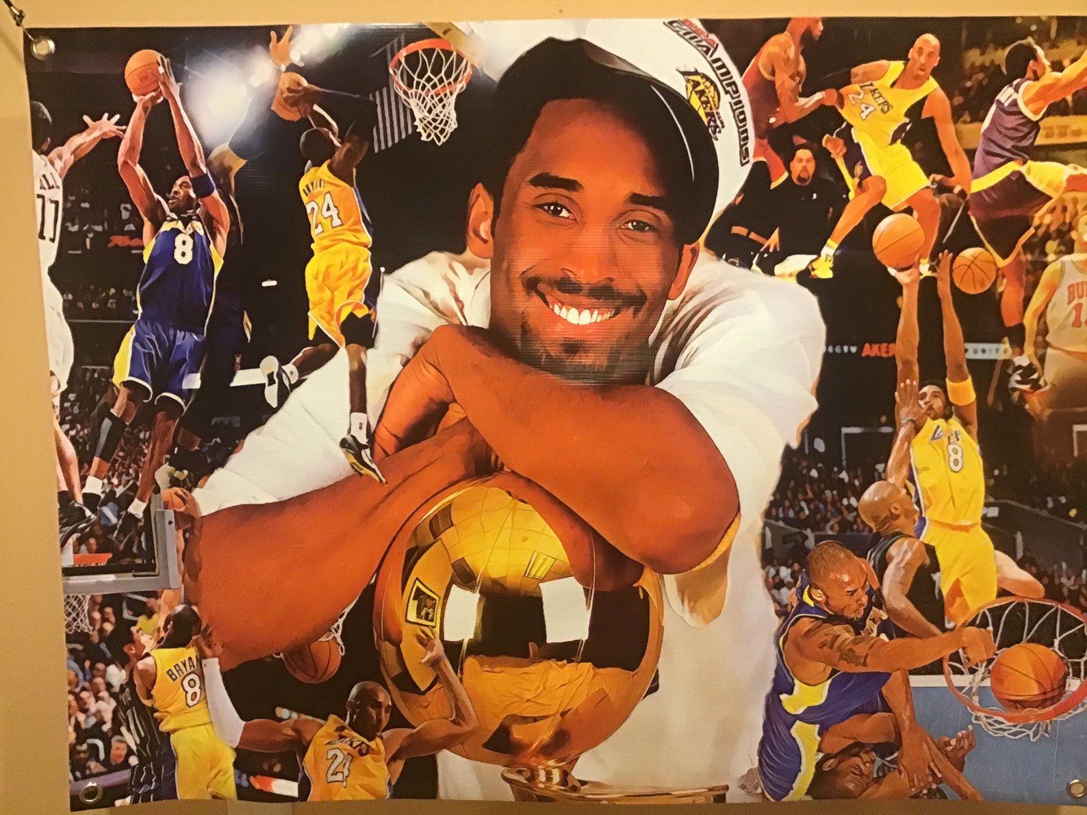 Huge 43x32 KOBE BRYANT Vinyl Banner Poster ART L.A. Lakers - Etsy