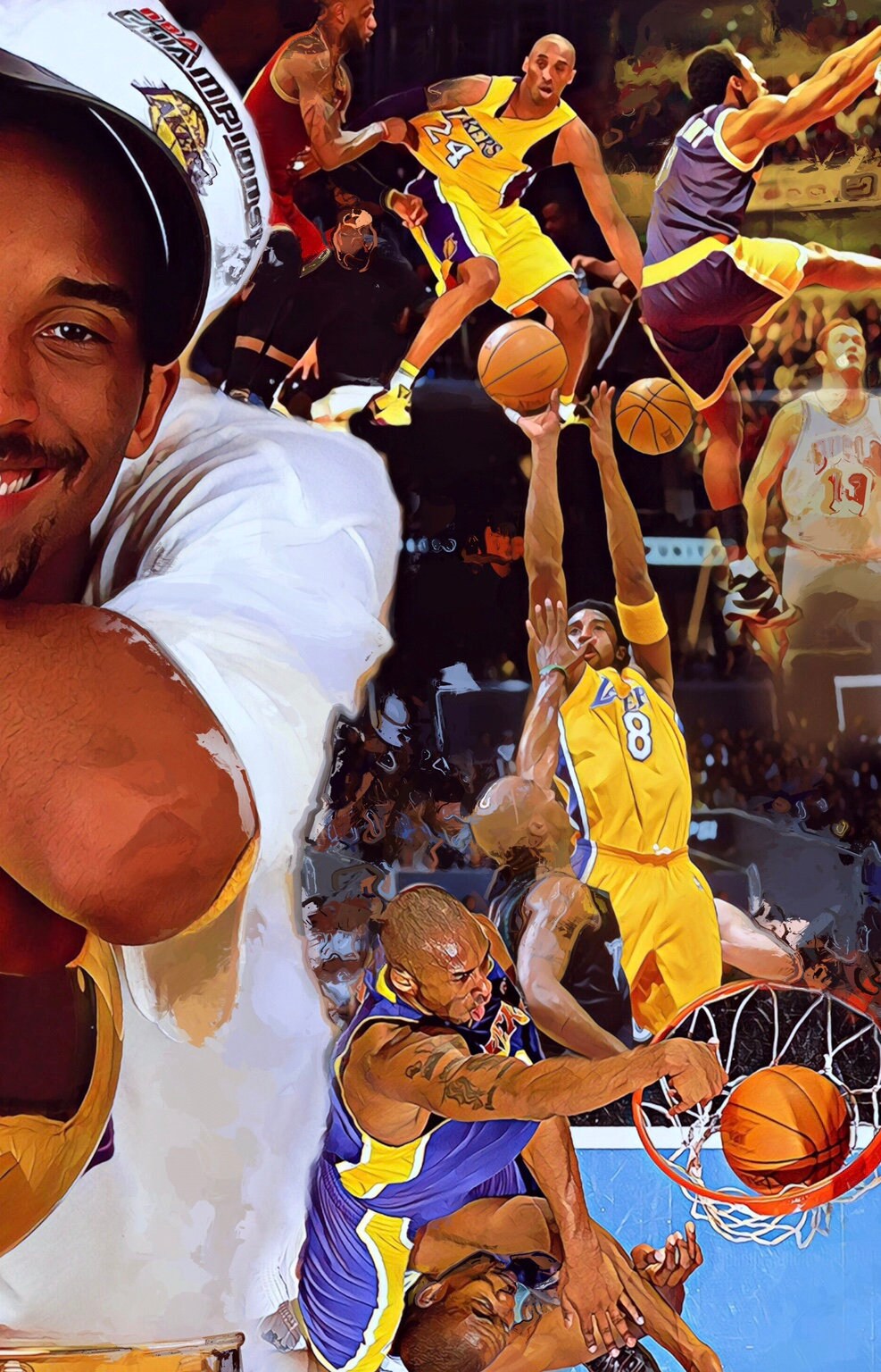 Huge 43x32 KOBE BRYANT Vinyl Banner Poster ART L.A. Lakers | Etsy