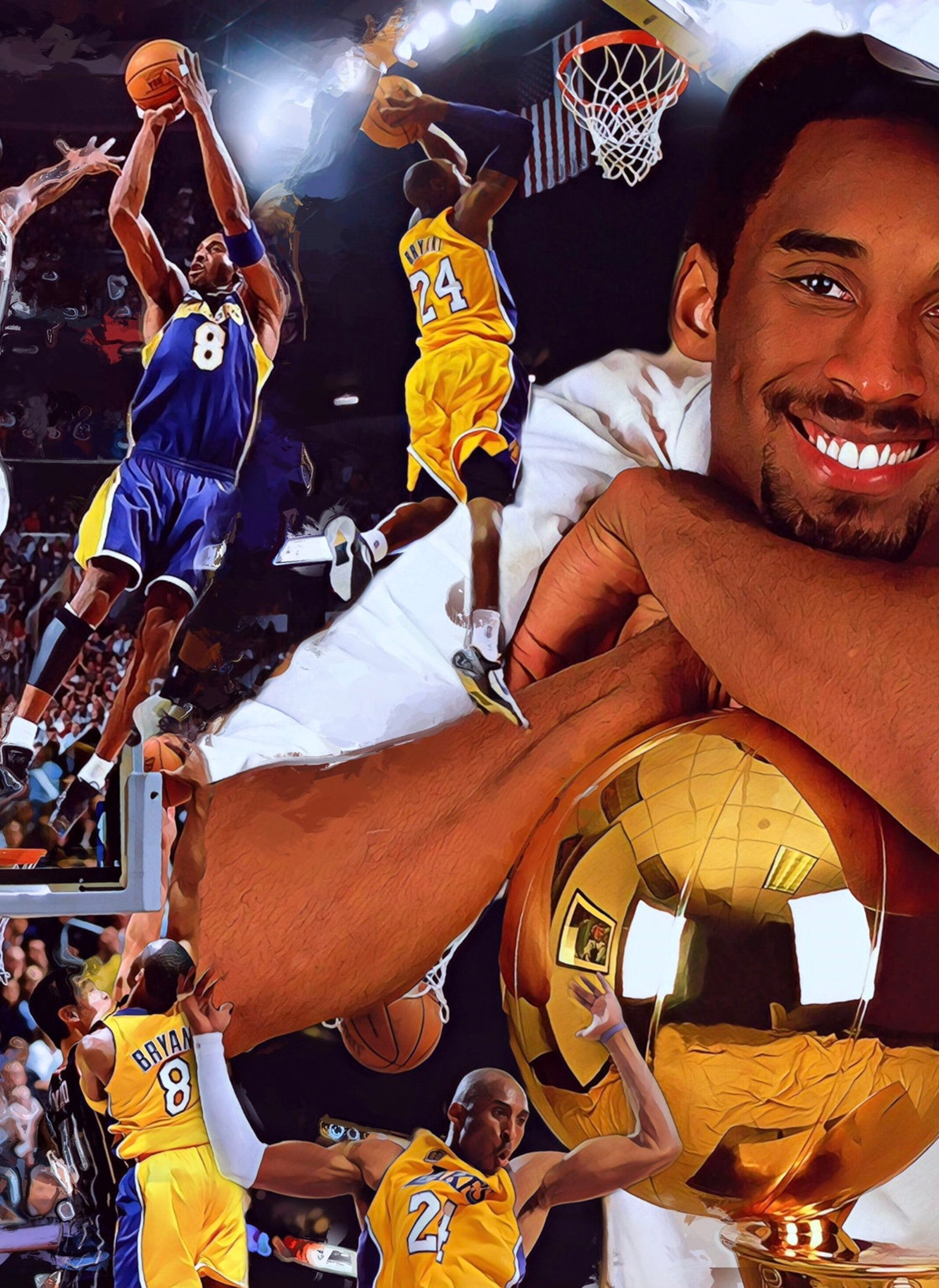 Huge 43x32 KOBE BRYANT Vinyl Banner Poster ART L.A. Lakers - Etsy