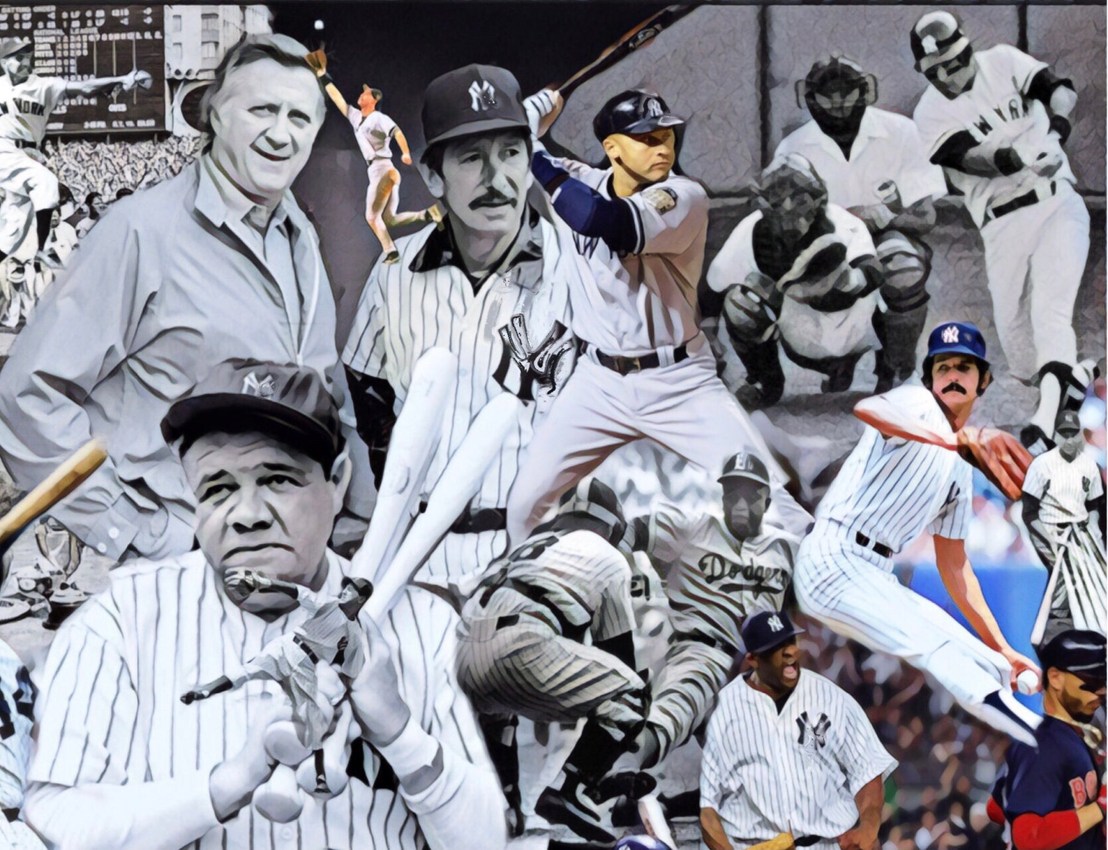 Huge 44x31 New York YANKEES vinyl banner Poster art Derek | Etsy