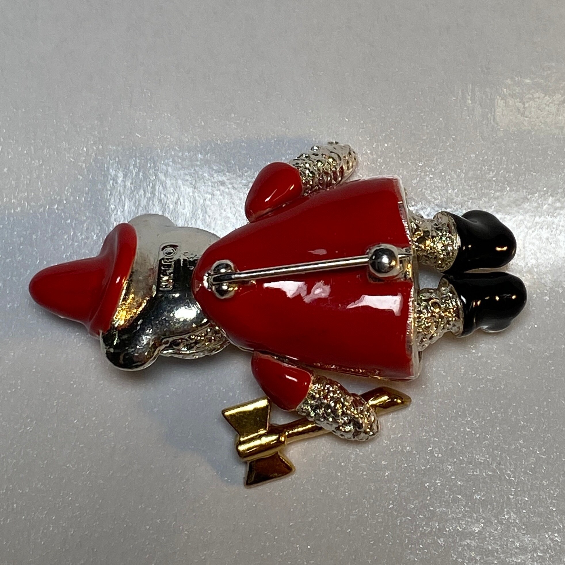 Napier Firefighter Teddy Bear Brooch Pin Rhinestone Enamel Articulated ...