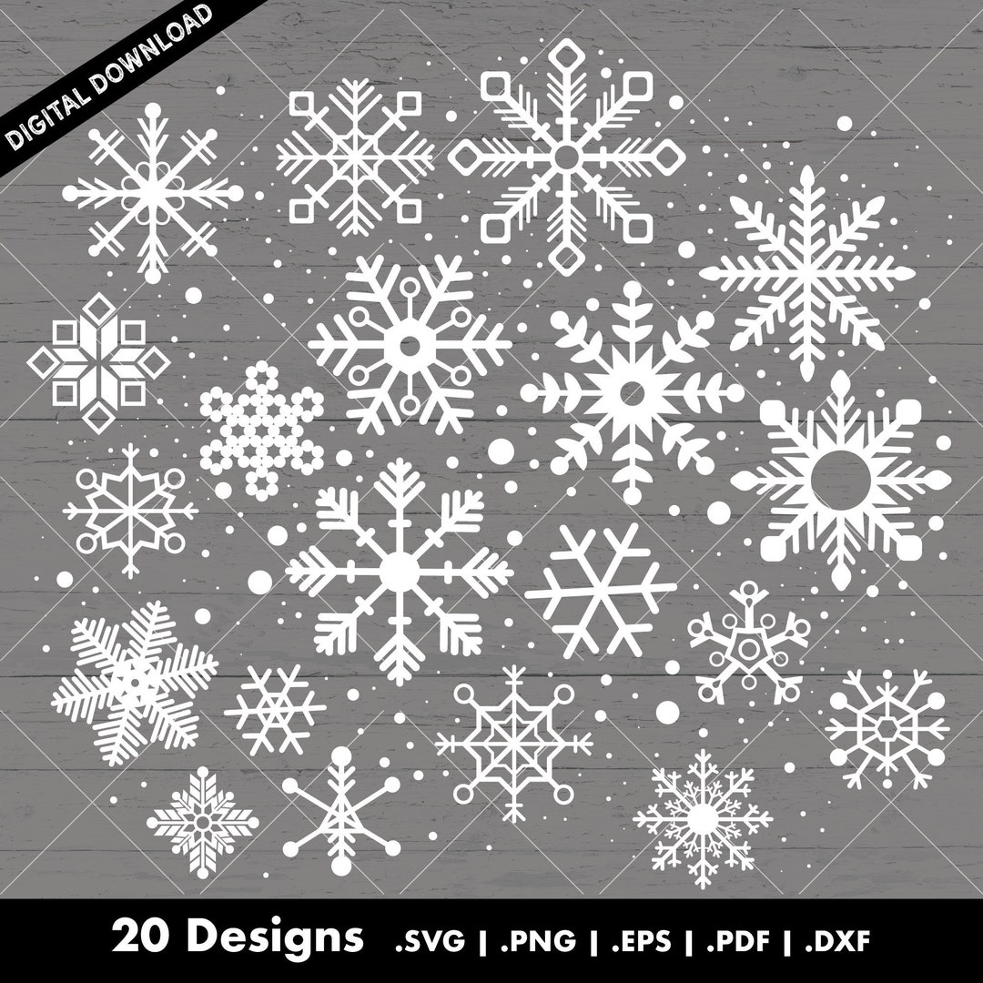 Snowflakes SVG Bundle, Snow Vector, Cutting DXF Files for Cricut and ...