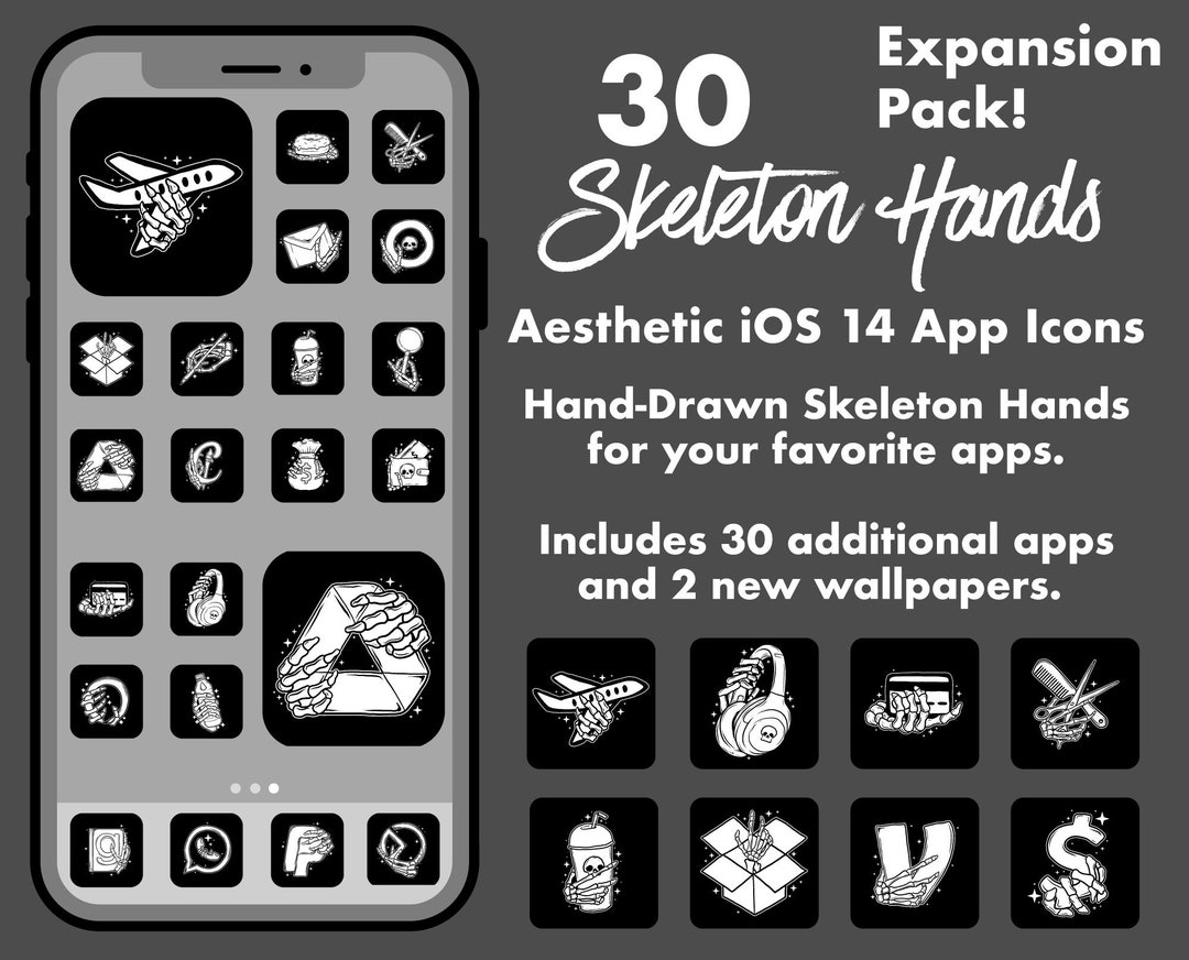 Smartphone Theme Skeleton Hands and Stars Icon Expansion Pack | App ...