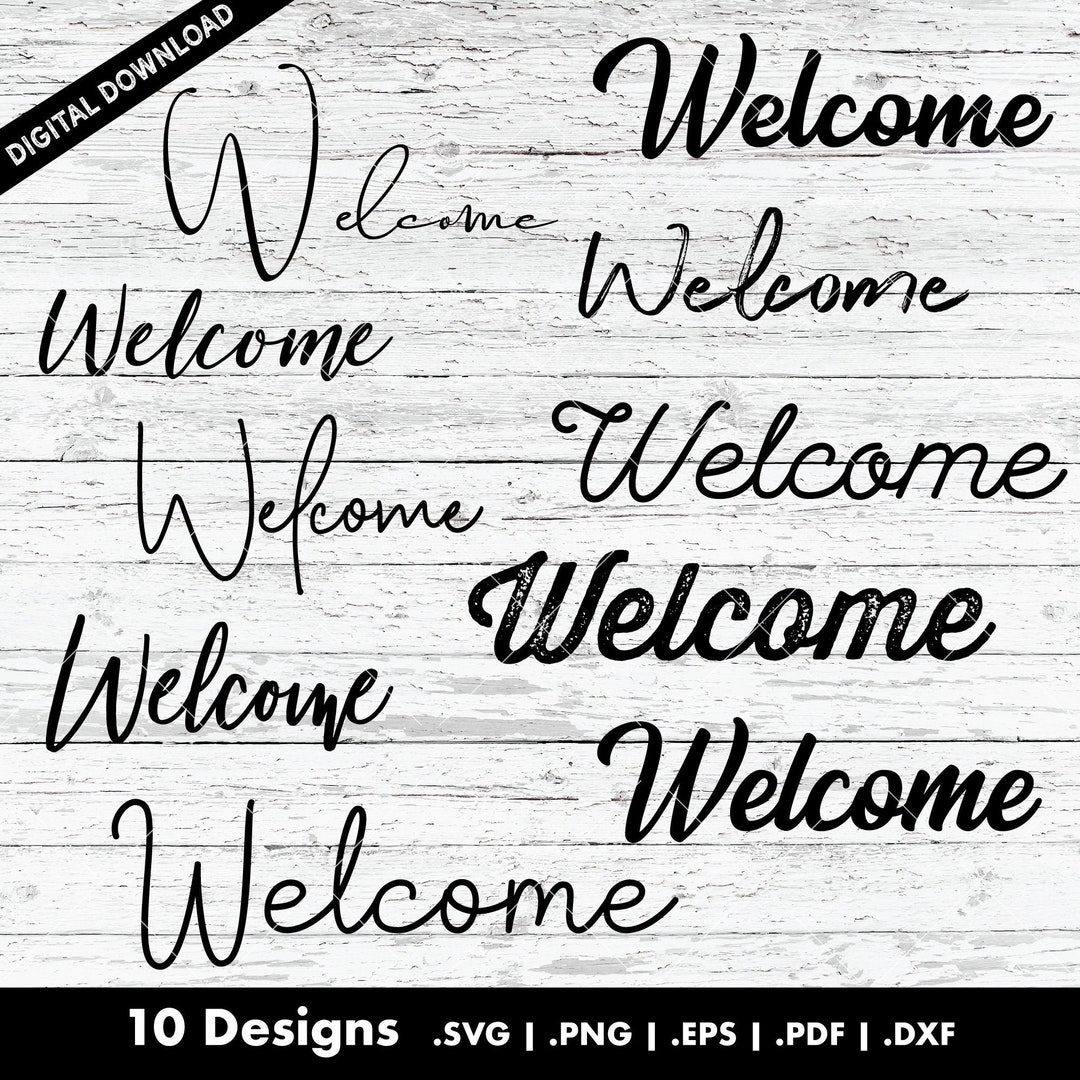 Welcome Script SVG | Cricut | DXF | EPS Files for Silhouette or Cricut ...