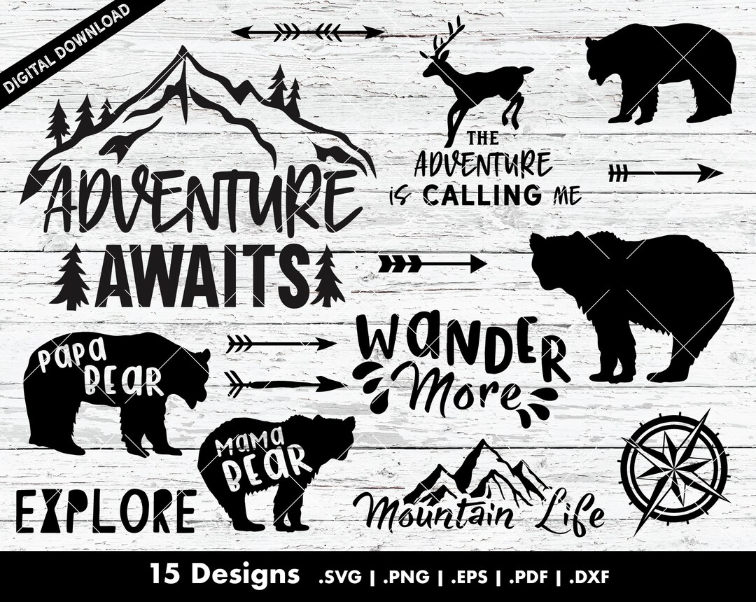 Adventure 1 SVG Bundle, Vector, Cutting DXF Files for Cricut and ...