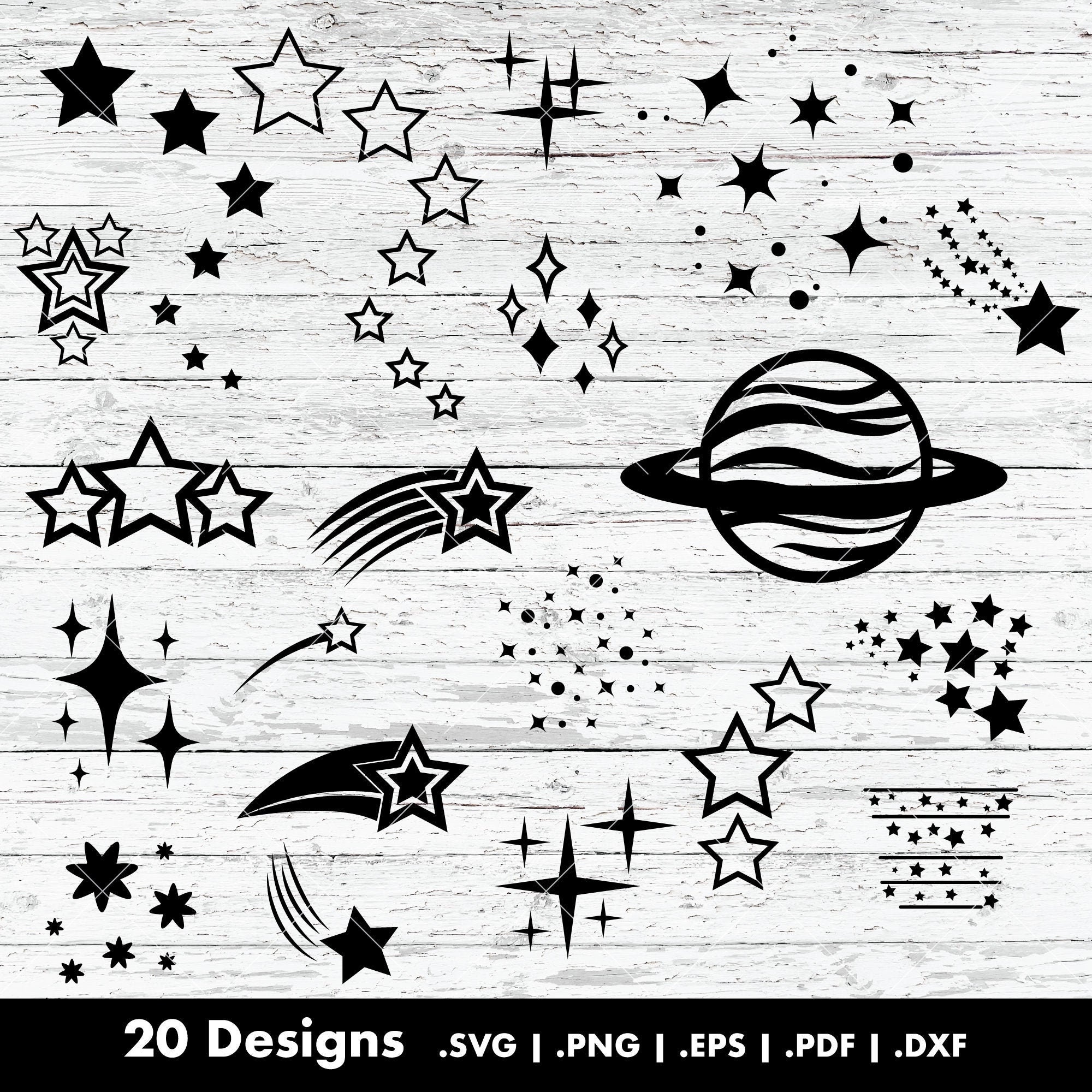 Shooting Stars Glitter Sparkle SVG Bundle Star Vector | Etsy