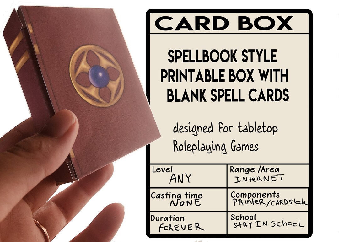 Printable Spellbook Cardbox With Fillable Cards - Etsy