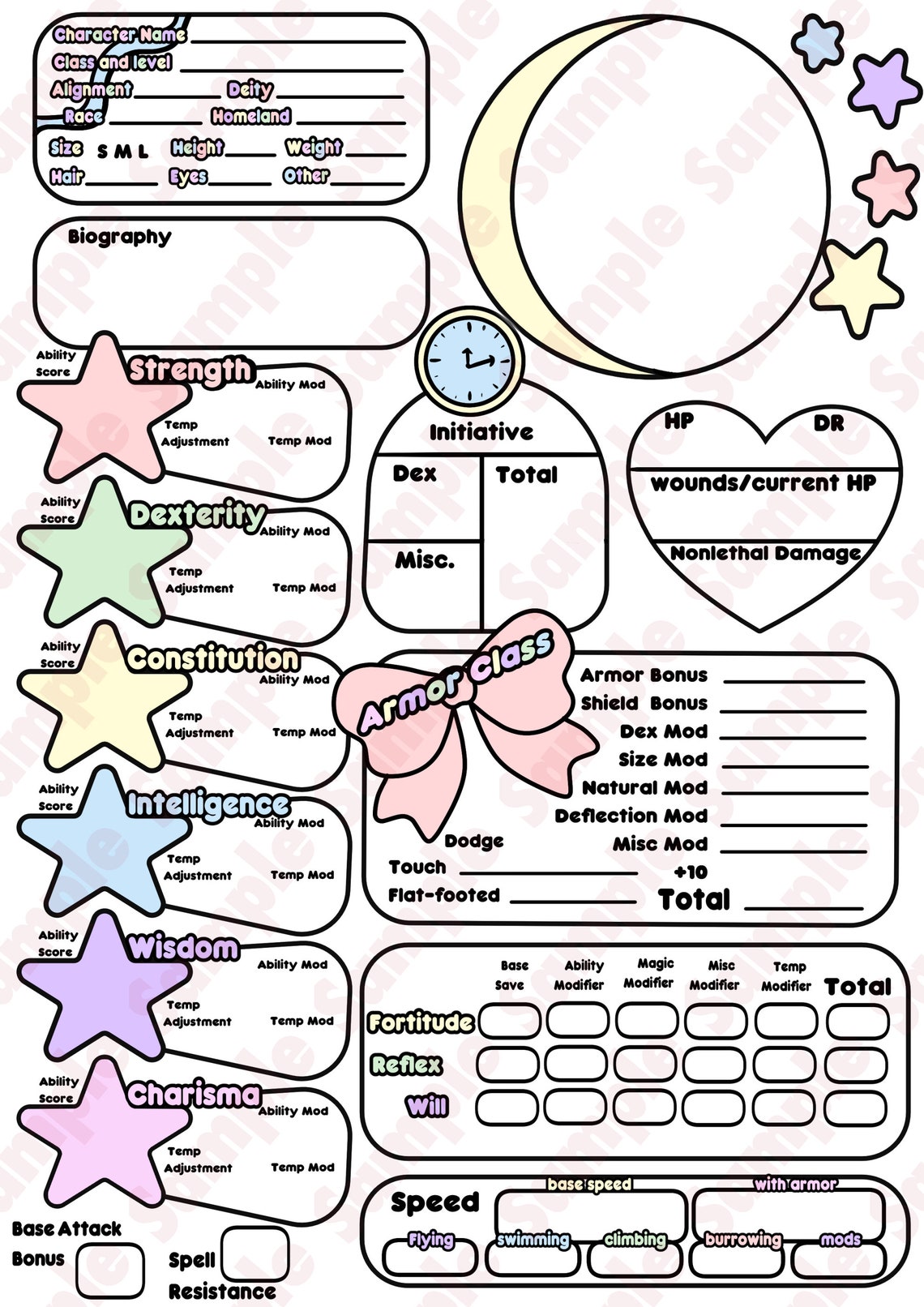 Kawaii Character Sheet - Etsy