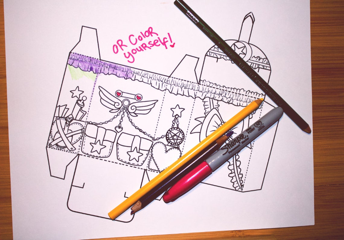 Printable Magical Girl Card Box - Etsy