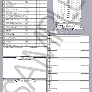Ashe's Character Sheet for the Easily Confused : Grayscale Version - Etsy