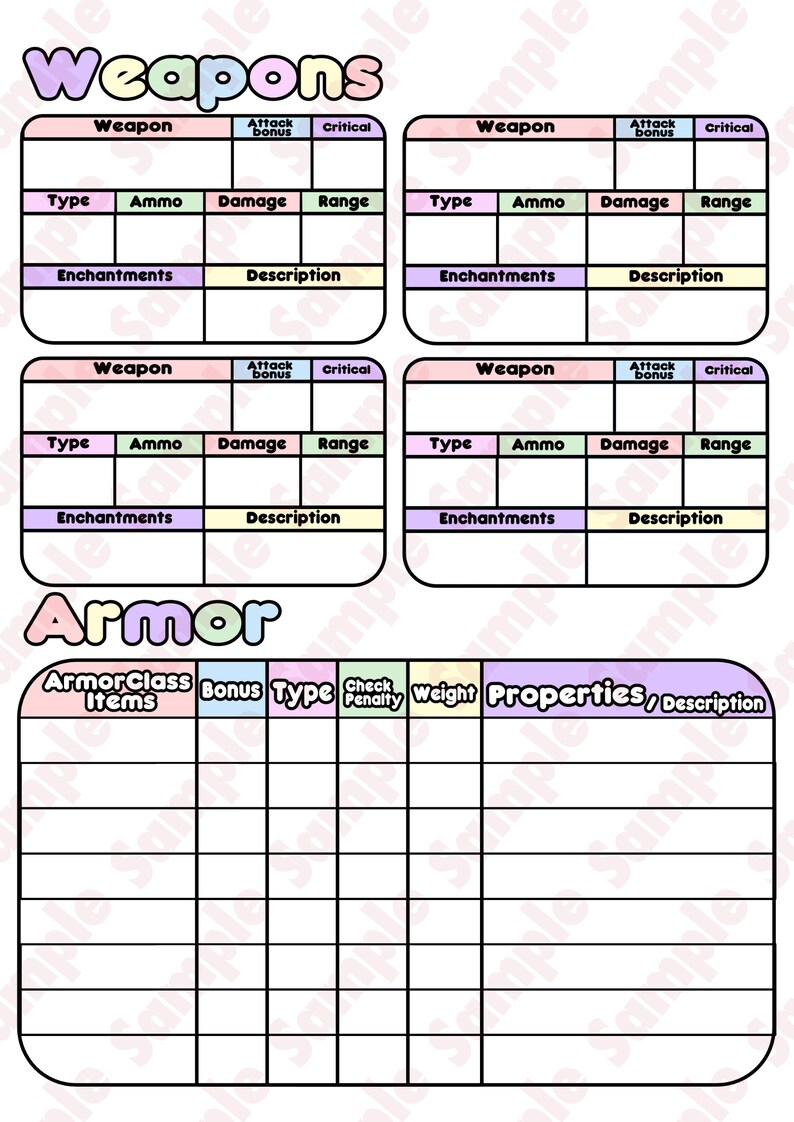 Kawaii Character Sheet - Etsy