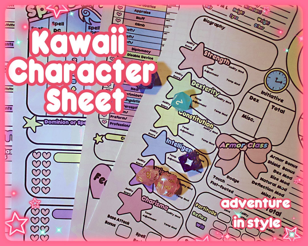 Kawaii Character Sheet - Etsy