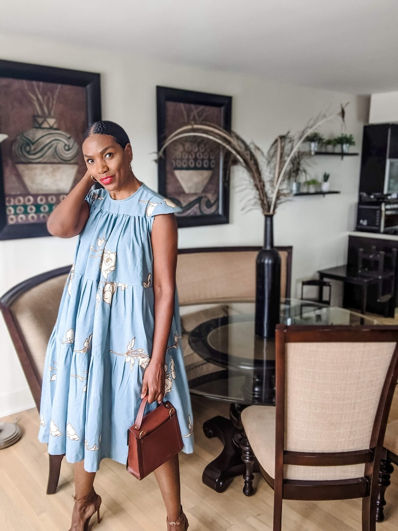 Tiered Midi Dress PDF Sewing Pattern print at Home - Etsy