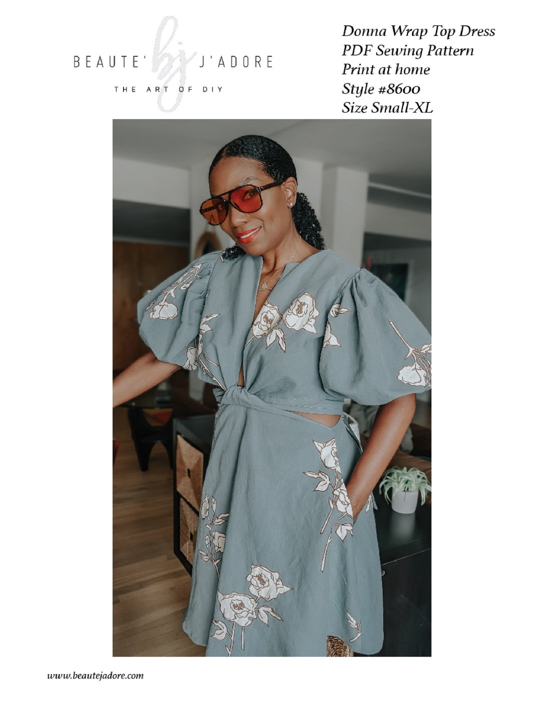 PDF Open Wrap Top Dress Sewing Pattern- Print Shop Version - Etsy