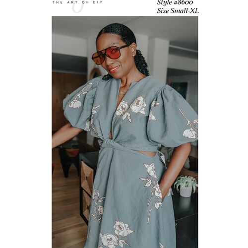 Cut-out Maxi Dress Pdf Sewing Pattern print Shop Version - Etsy