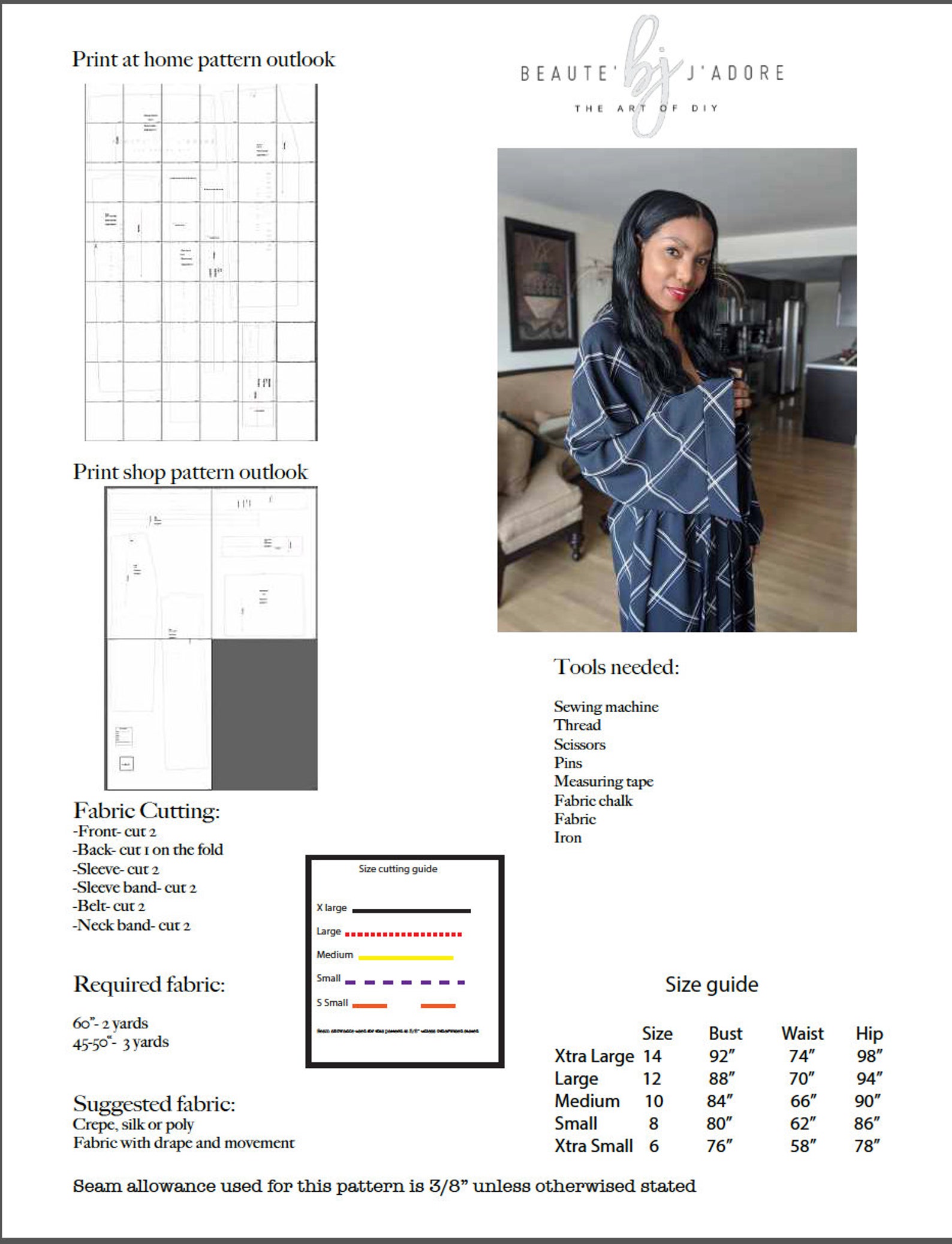 Resort Style Wrap Duster PDF Sewing Pattern Print Shop | Etsy