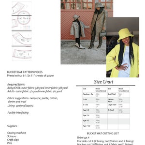 Bucket Hat Sewing Pattern Size Newborn-xl Adult - Etsy