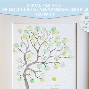 DIGITAL Fingerprint Tree, Teacher Appreciation Gift, Classroom Gift ...