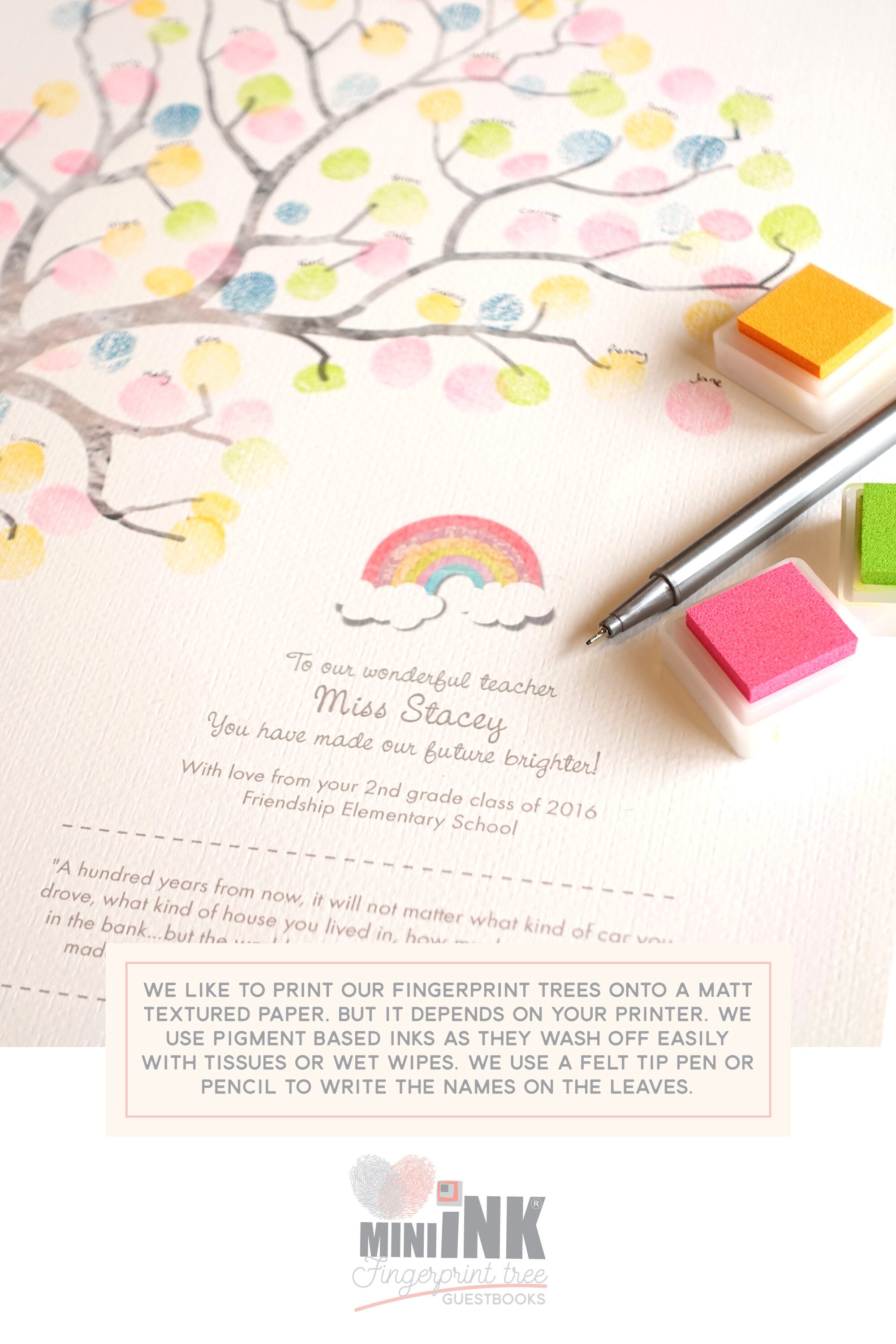 Fingerprint Tree Baby Diy Customised Baptism Gift - Etsy