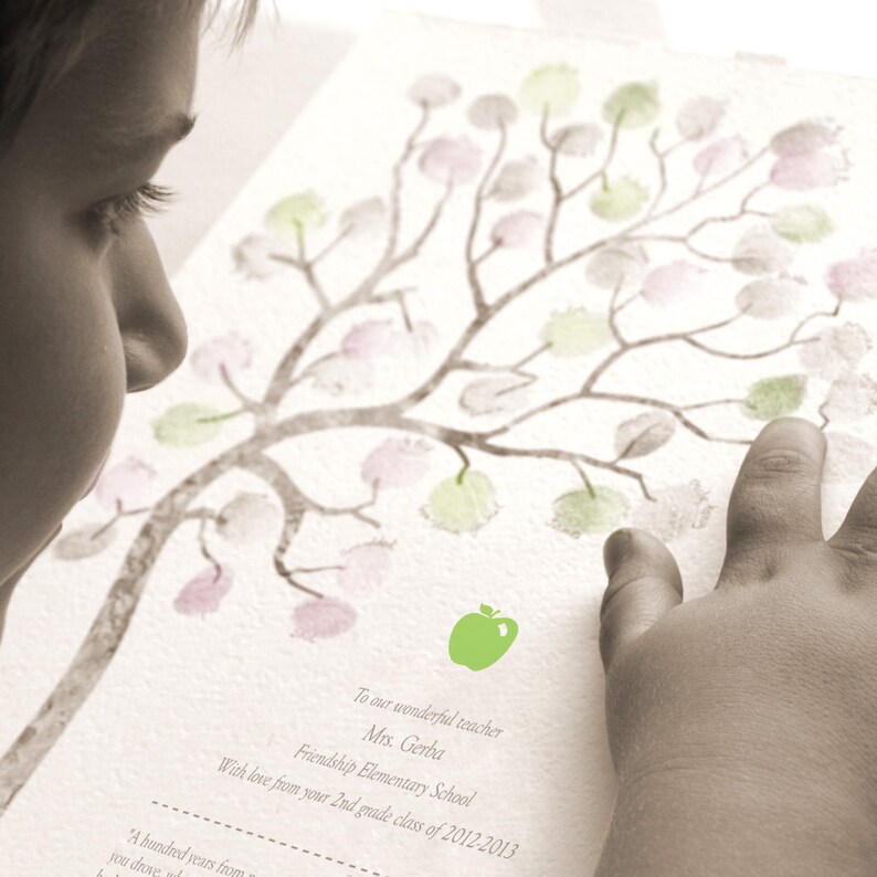 DIGITAL Fingerprint Tree, Teacher Appreciation Gift, Classroom Gift ...