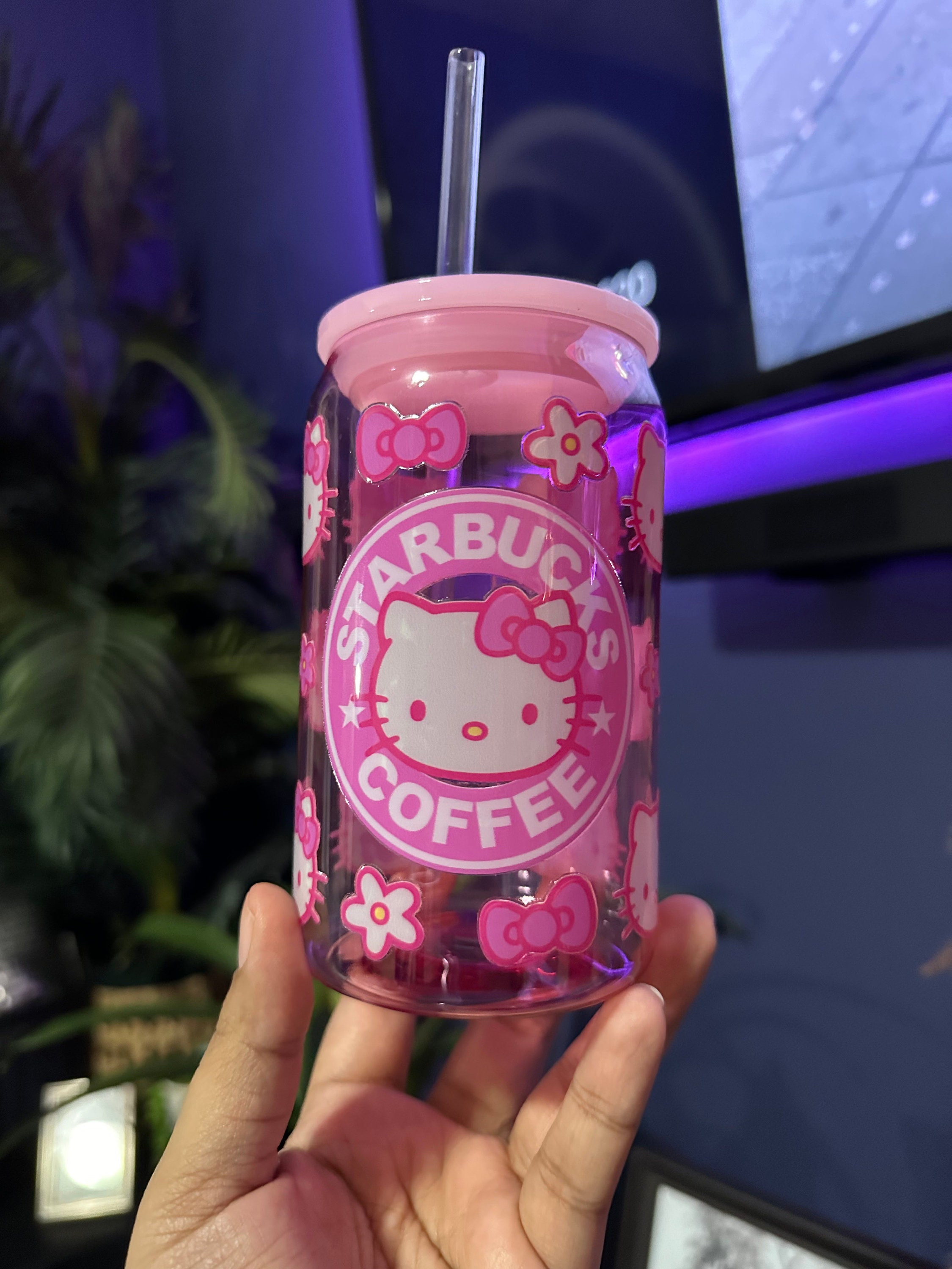 Kitty 16oz Plastic Acrylic Can - Etsy