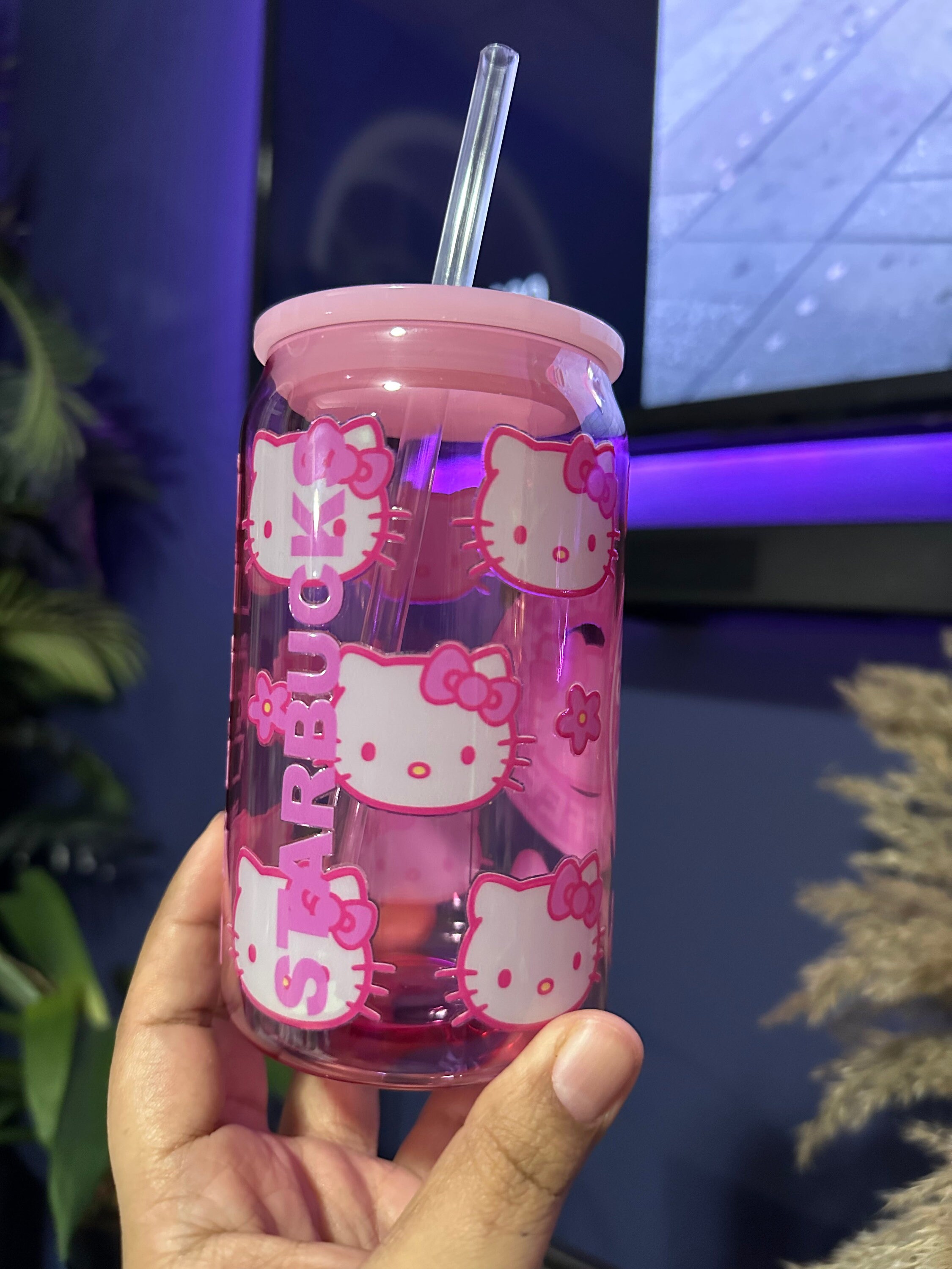 Kitty 16oz Plastic Acrylic Can - Etsy