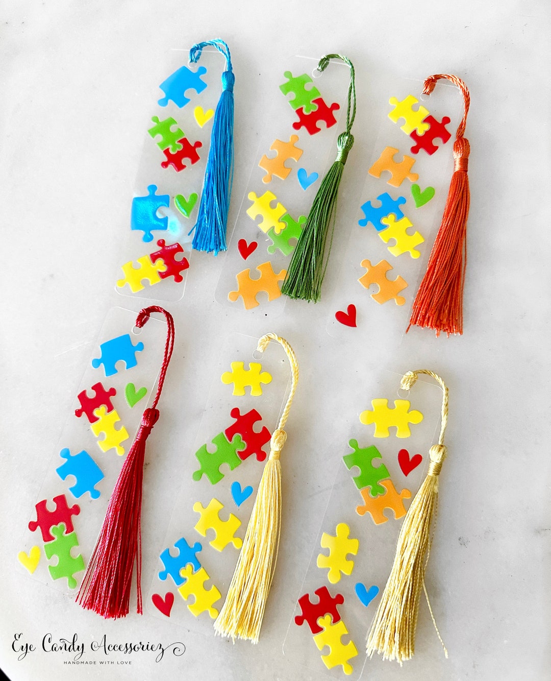 Autism Love Clear Acrylic Bookmarks With Tassel - Etsy