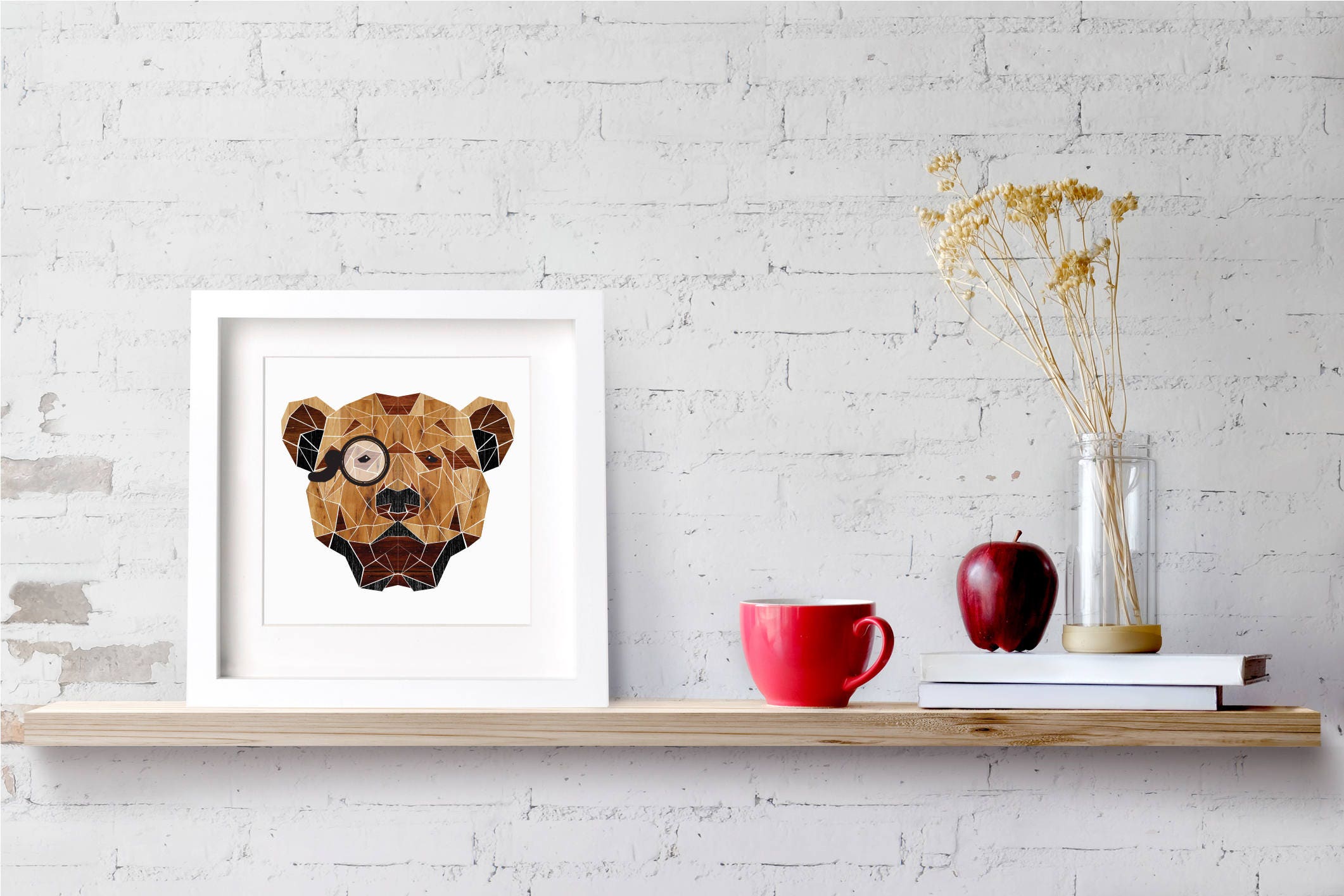 Modern Bear Wall Art, Digital Download, Geometric, Hipster, Wall Art ...