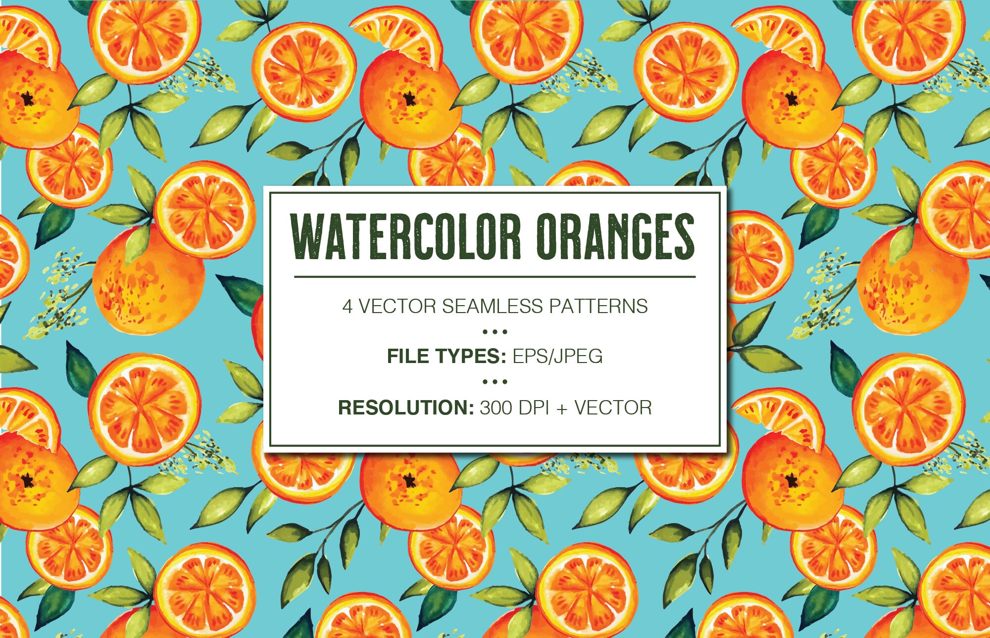 Watercolor Oranges Digital Paper, Orange Pattern, Seamless Pattern ...