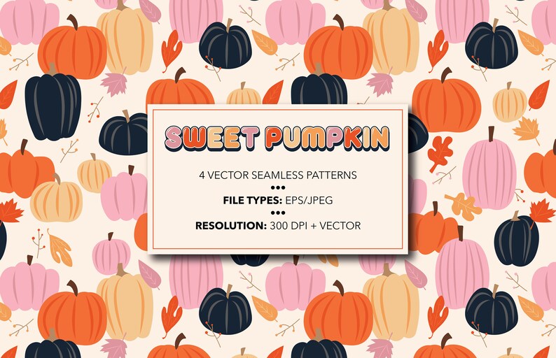 Pink Pumpkin Digital Paper, Fall Pattern, Seamless Pattern, Pumpkin ...