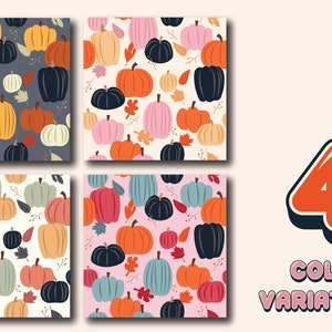 Pink Pumpkin Digital Paper, Fall Pattern, Seamless Pattern, Pumpkin ...