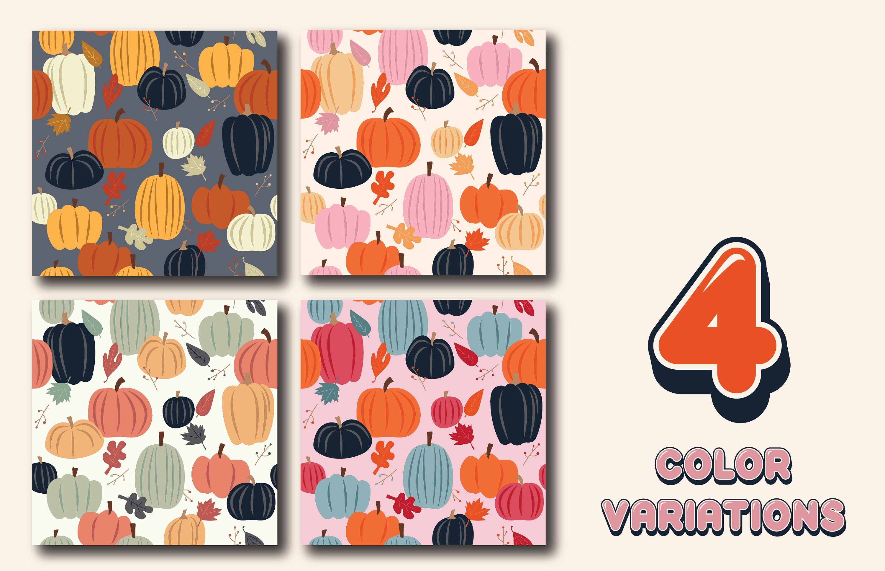 Pink Pumpkin Digital Paper, Fall Pattern, Seamless Pattern, Pumpkin ...