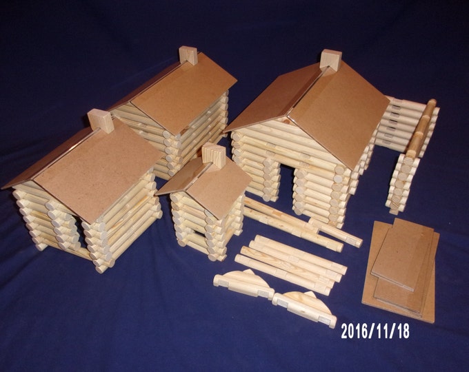 Handmade 'lincoln Logs' Extra Large 234 Piece Set - Etsy