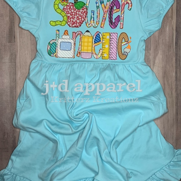 Girls Applique Dress - Etsy