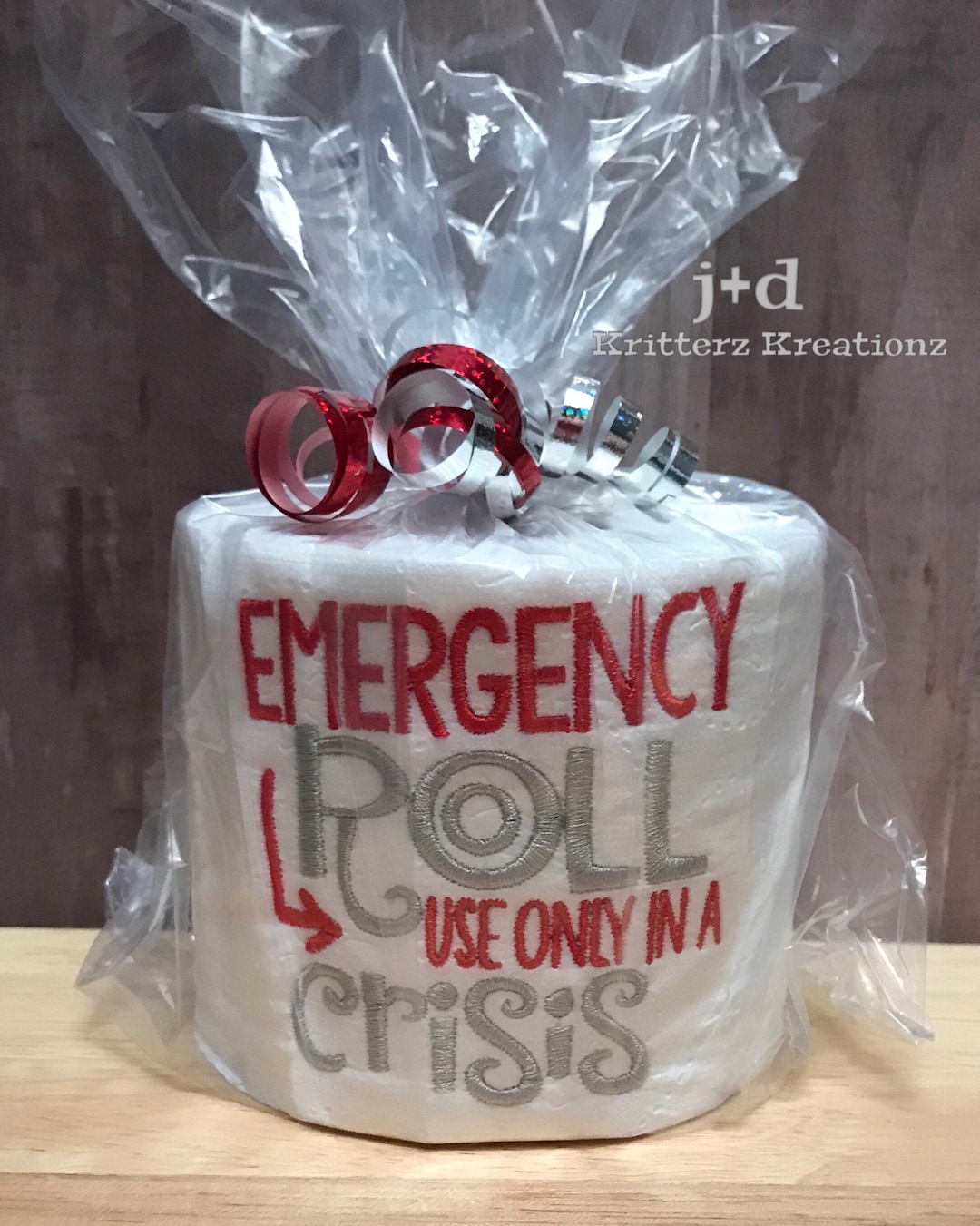 Hard to Shop for Unique Gift. Embroidered Toilet Paper. Emergency Roll ...