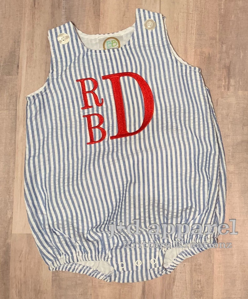 Stacked Monogram Baby Bubble. Monogram. Personalized. Summer. - Etsy