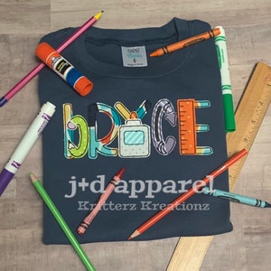 Back to School Boys Shirt. First Day of School Shirt. School Supplies ...