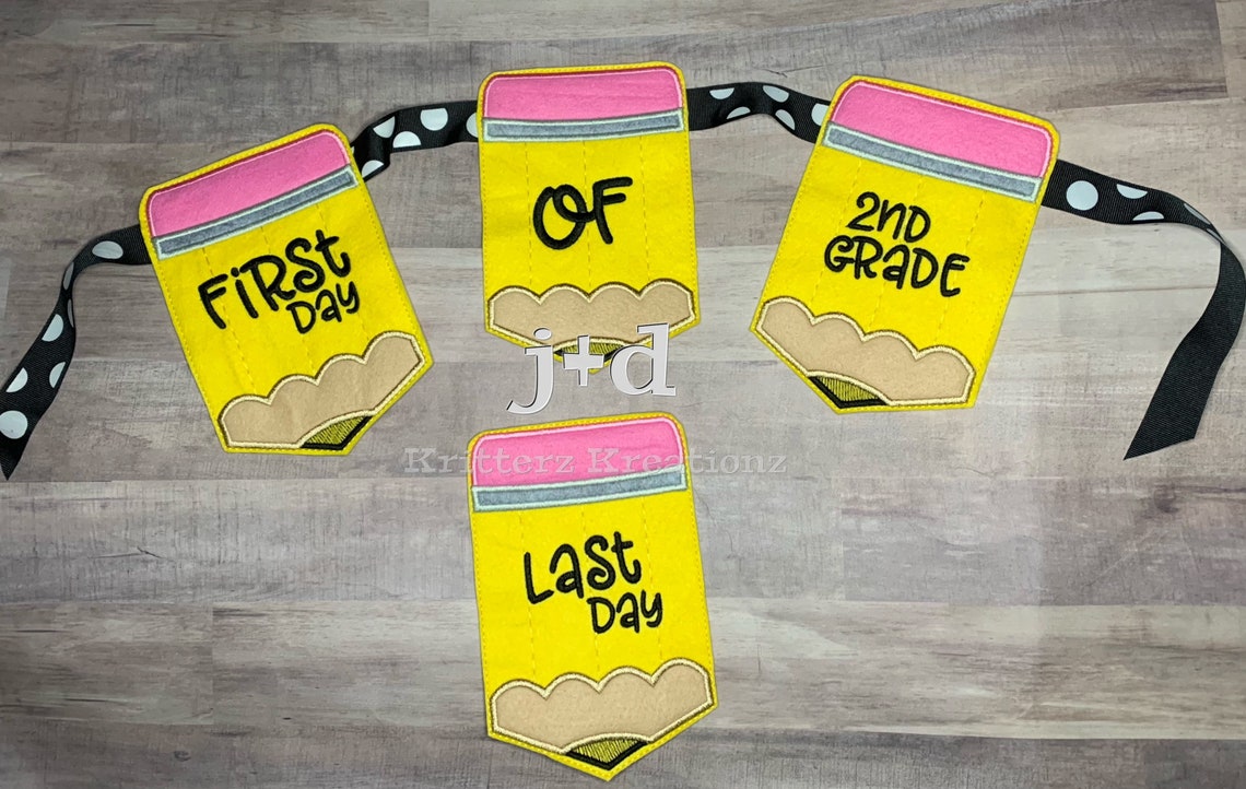 First/last Day of School Banner. Pencil Banner. First Day of - Etsy