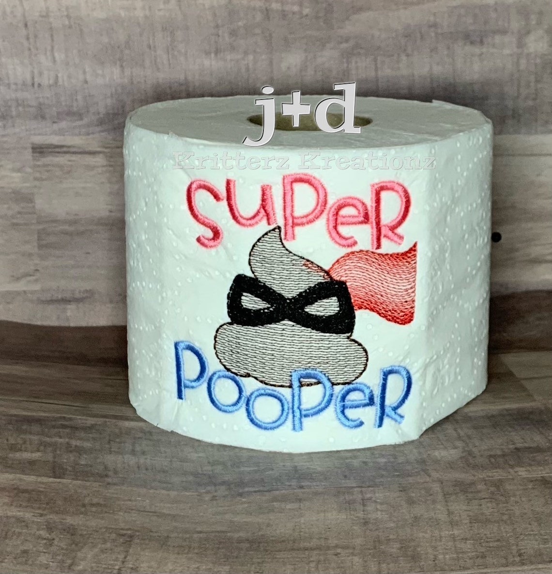 Super Pooper. Poop Embroidered Toilet Paper. Embroidered | Etsy