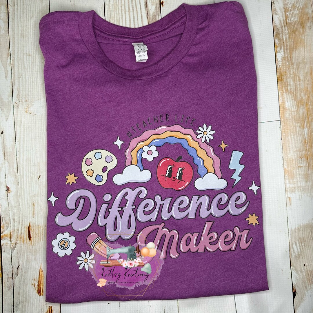 Difference Maker Teacher Shirt. Teacher Life Shirt. School Shirt ...
