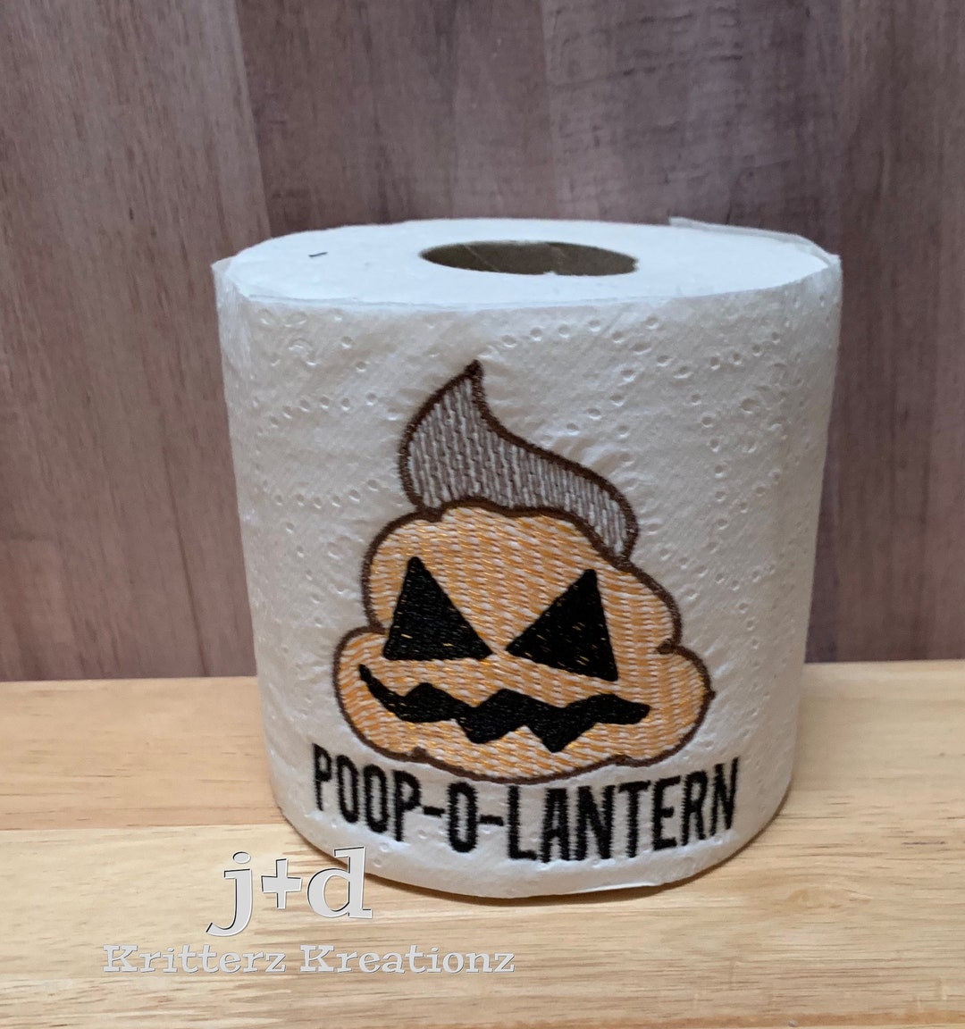 Halloween Decor. Poop-o-lantern. Pumpkin Poop. Halloween Embroidered ...