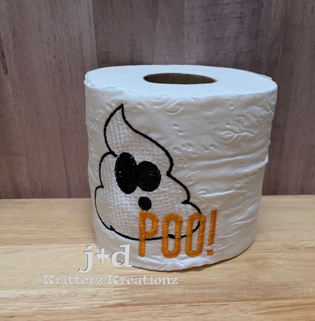 Halloween Decor. Ghost Poo. Poop. Halloween Embroidered Toilet Paper ...