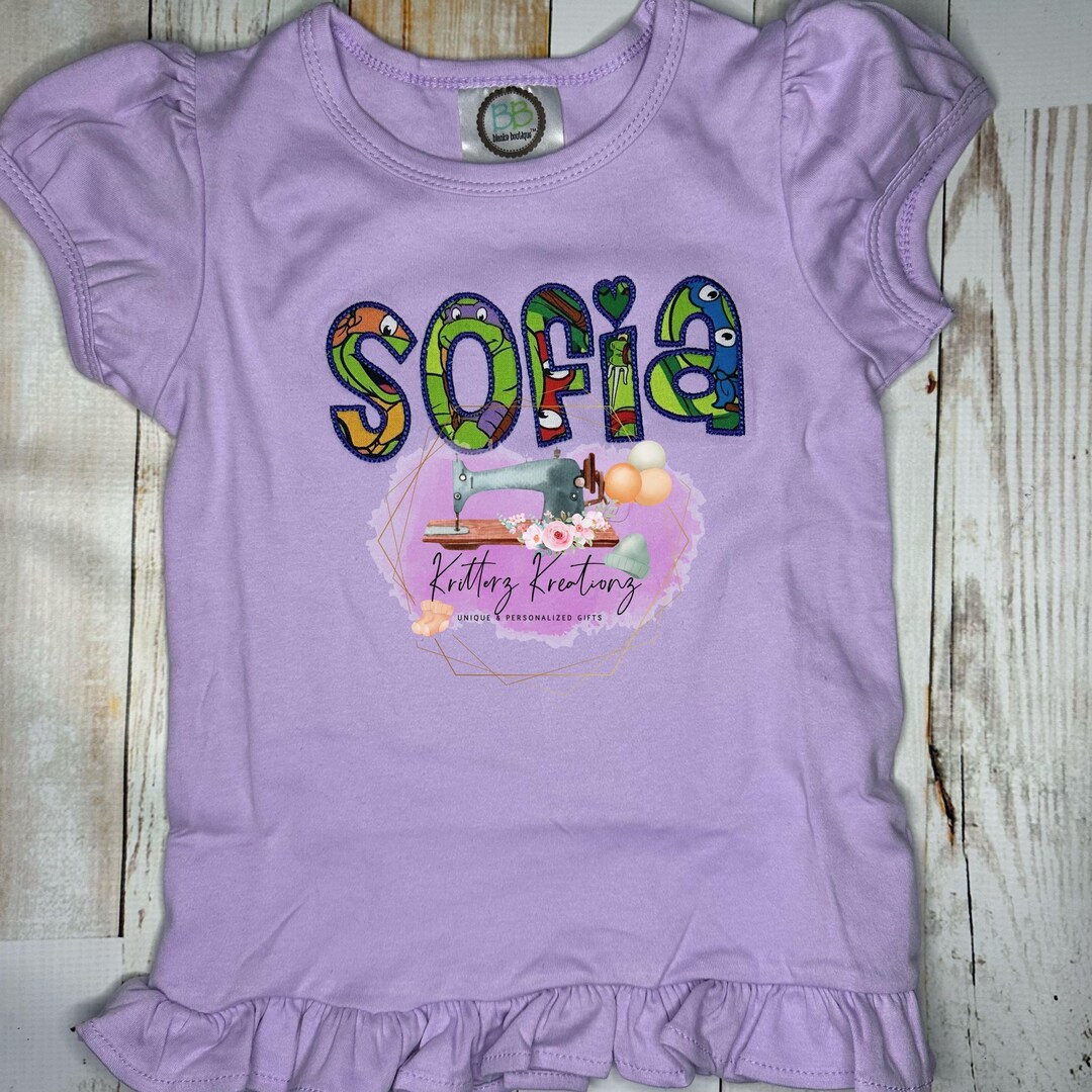 Teenage Mutant Ninja Turtles Girls Shirt. TMNT Name Shirt. Ninja ...