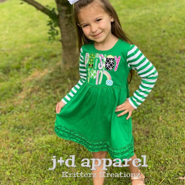 Girls Applique Dress - Etsy